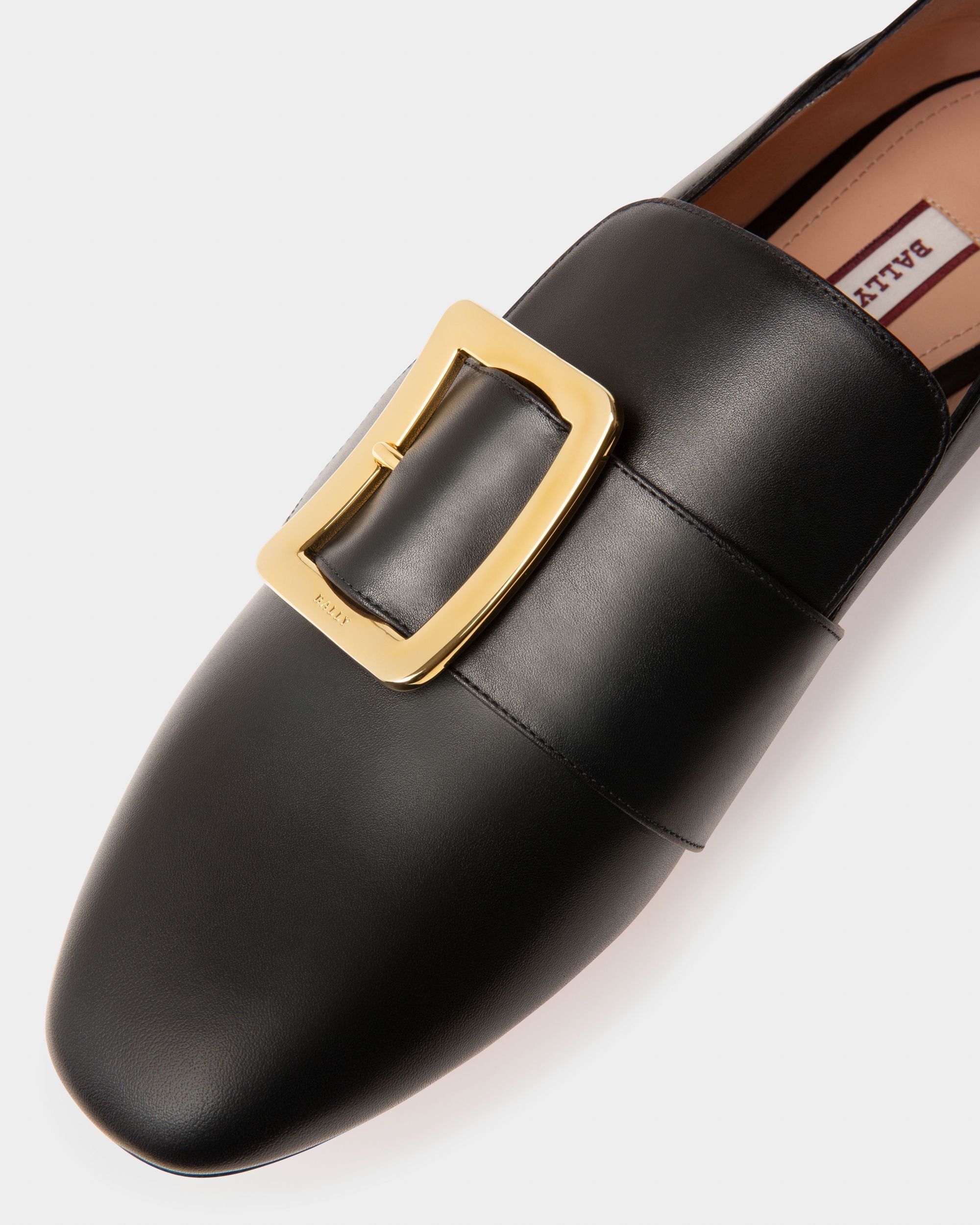 Women's Black Janelle Leather Slippers In Black | Bally Global