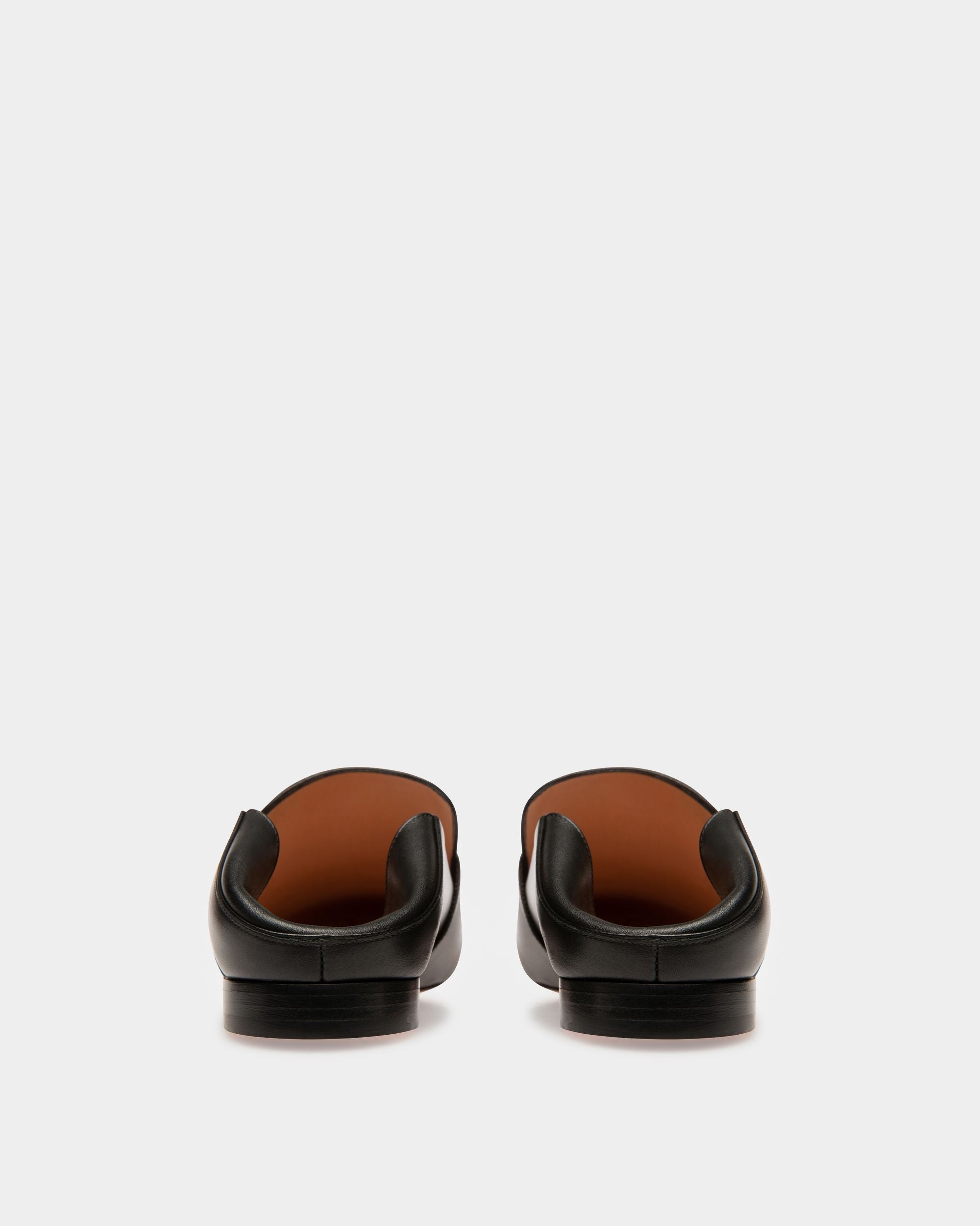 Women's Black Janelle Leather Slippers In Black | Bally Global