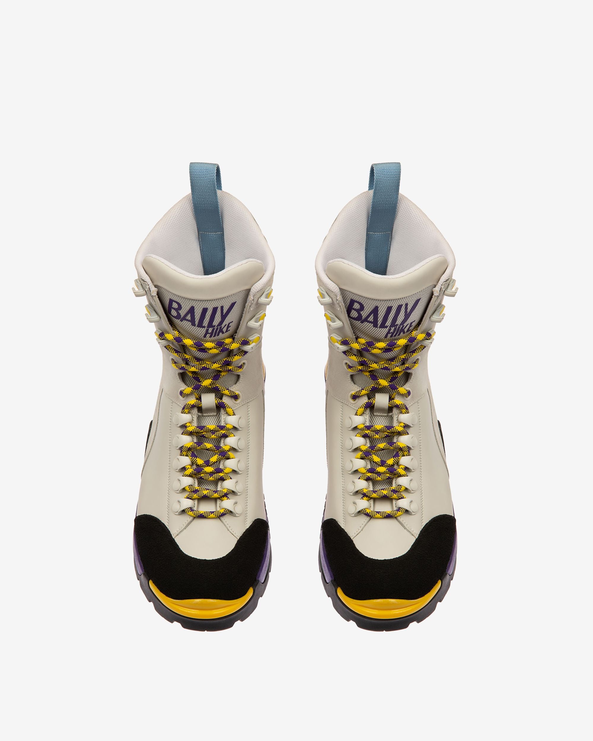 Women's White Bally Hike Boots in White Rubber-Coated Leather | Bally ...