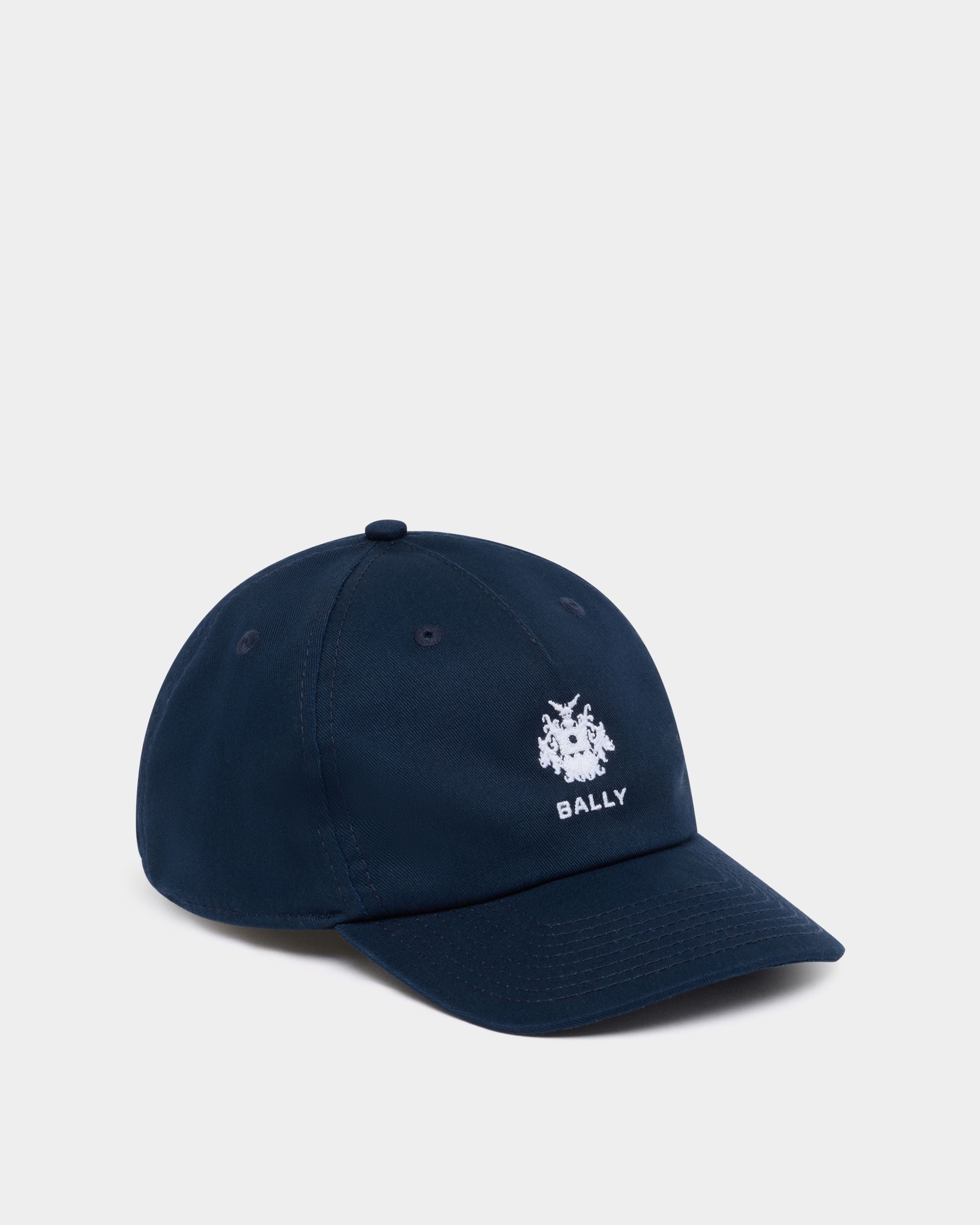 Men's Blue Baseball Hat in Navy Blue Cotton With a Solid Bally Crest ...