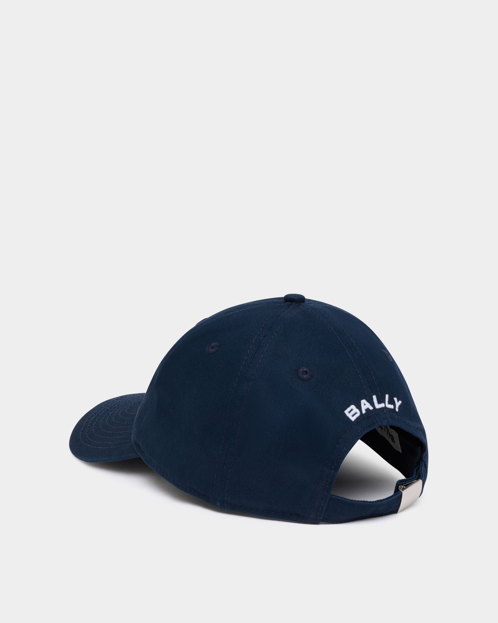Men's Blue Baseball Hat in Navy Blue Cotton With a Solid Bally Crest ...