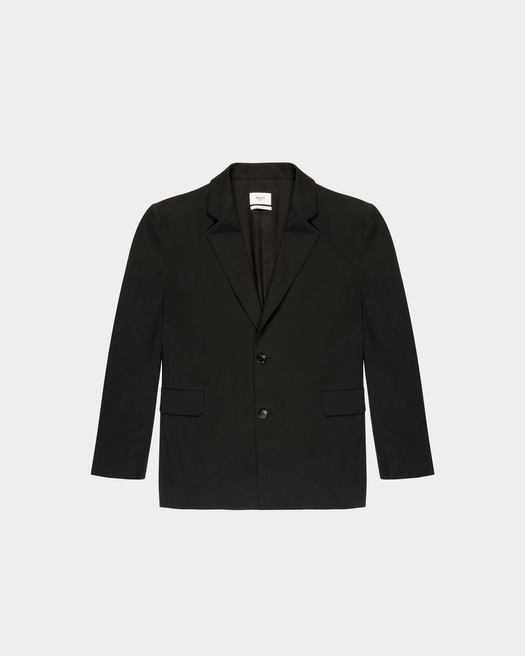 Men's Black Wool Mix Jacket In Black | Bally Global