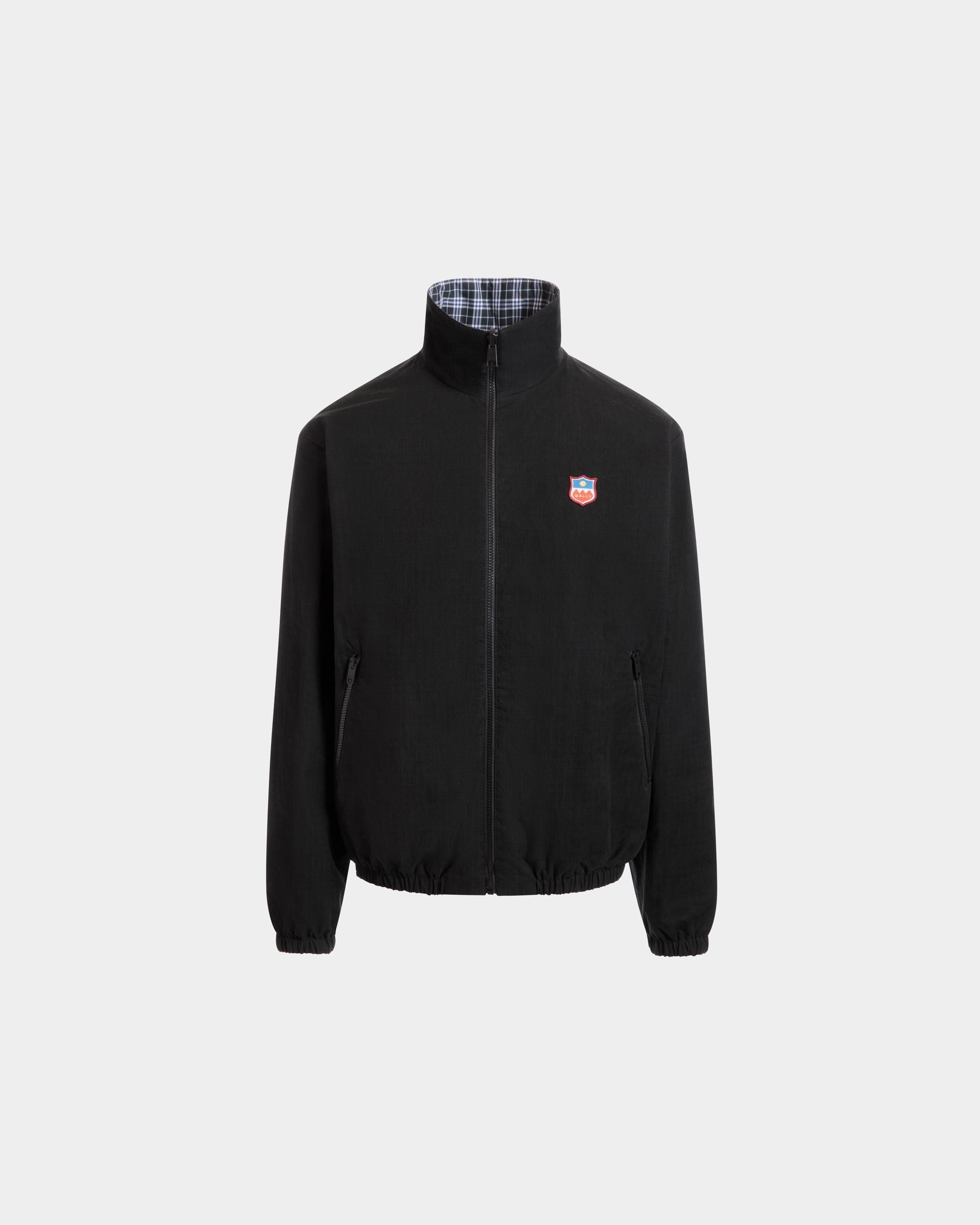 Men's Black Reversible Bomber in a Black Cotton Blend | Bally Global