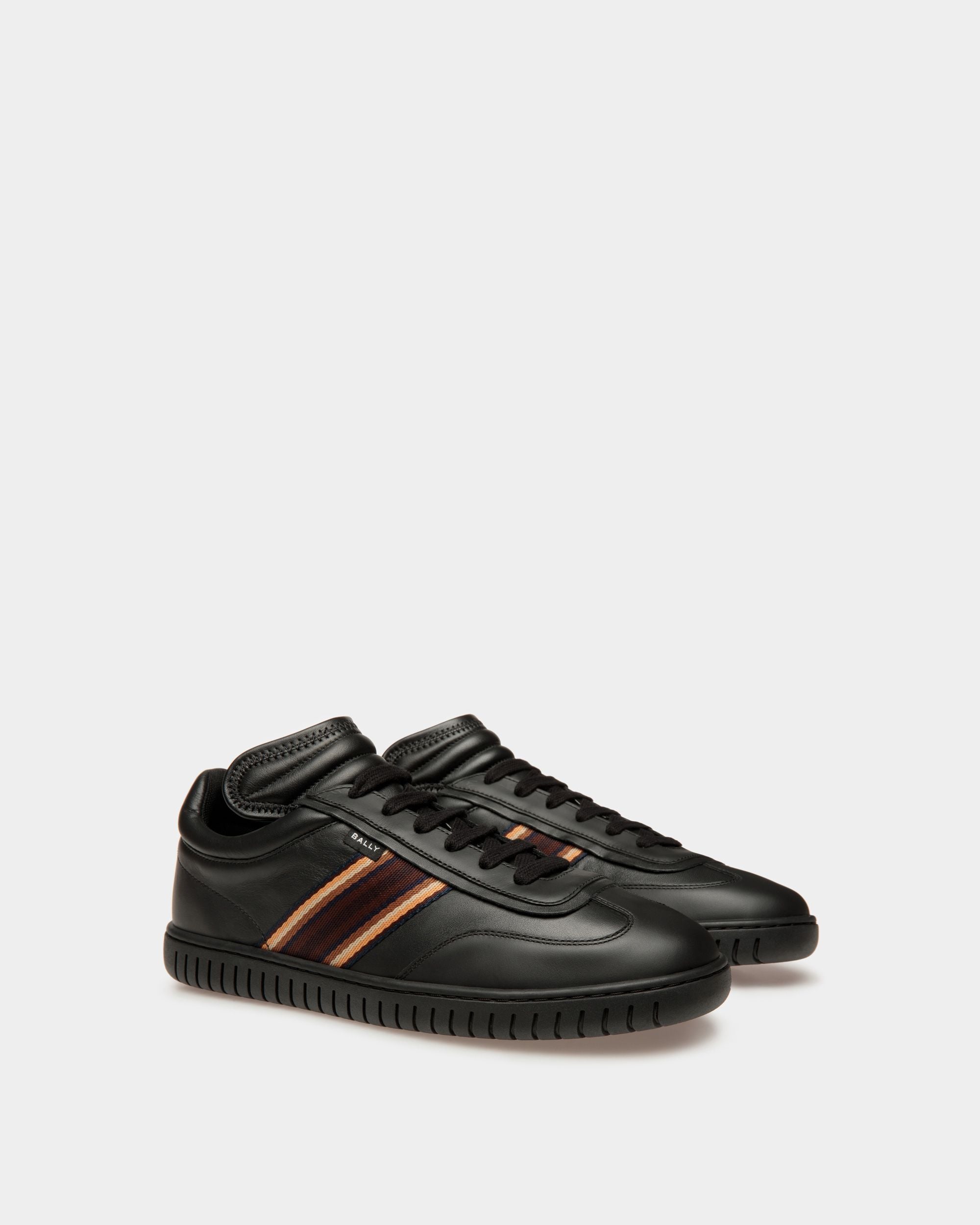 Men's Black Player Sneakers In Black Leather | Bally Global