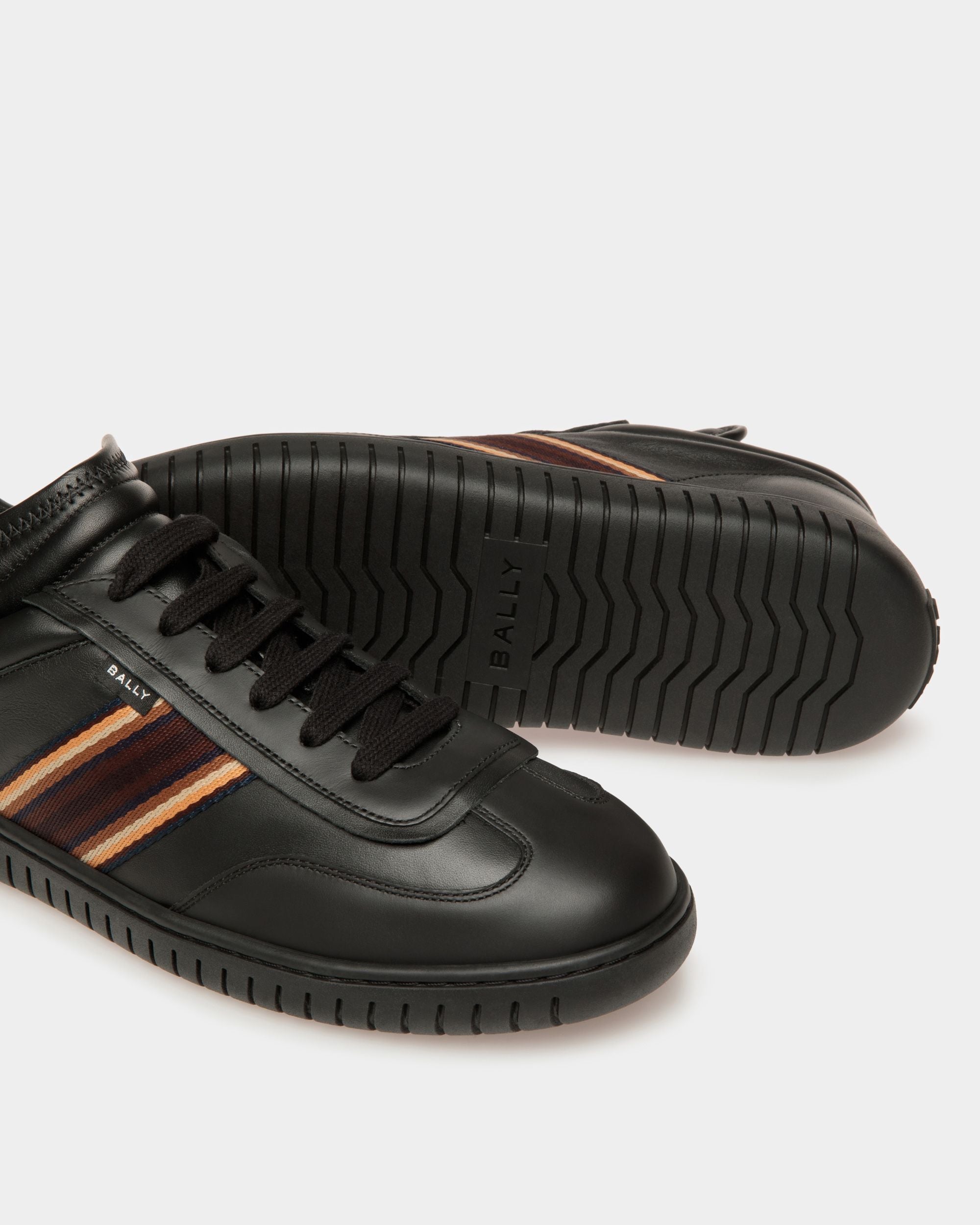 Men's Black Player Sneakers In Black Leather | Bally Global