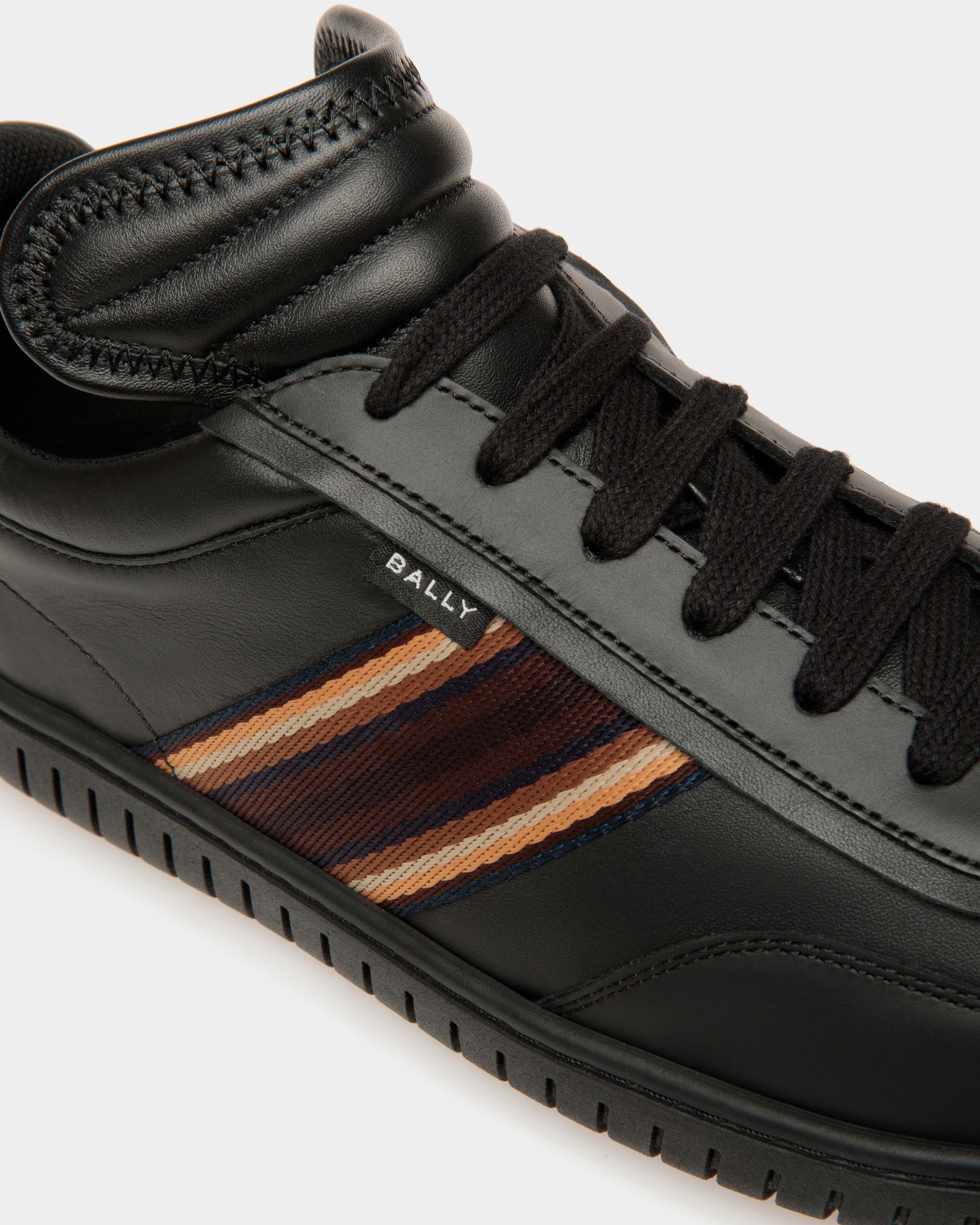 Men's Black Player Sneakers In Black Leather | Bally Global