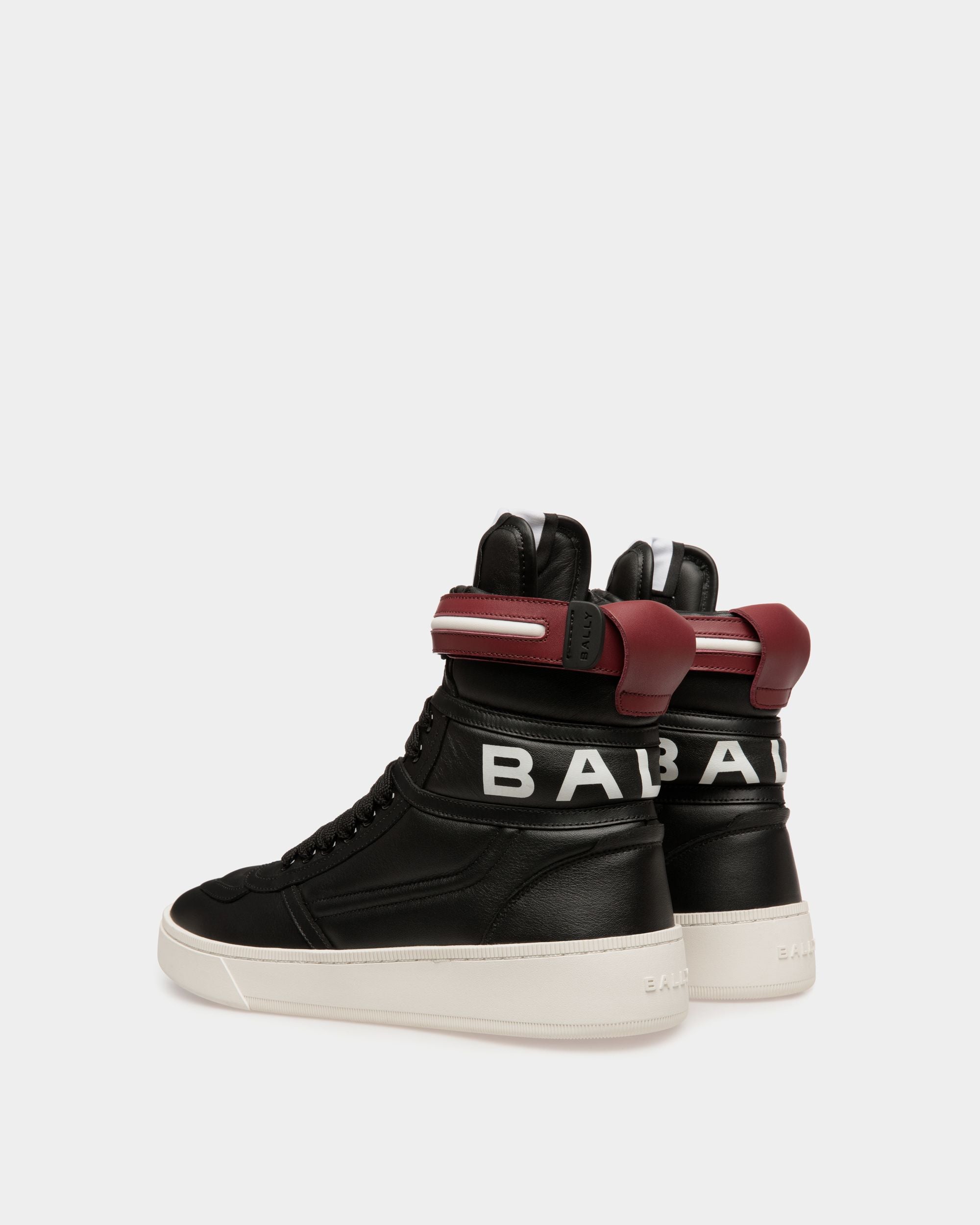 Men's Black Raise Sneaker in Black Leather | Bally Global