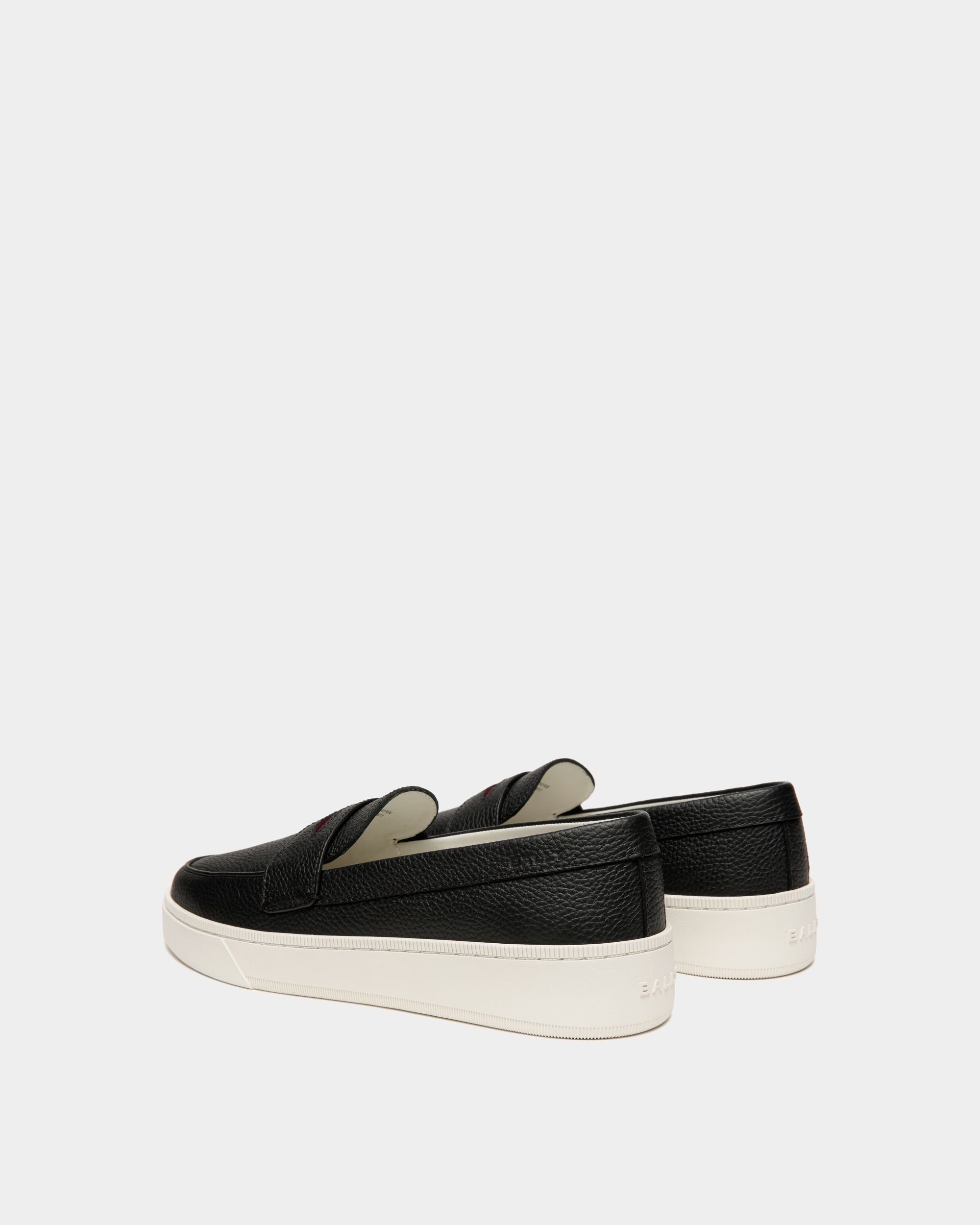 Men's Black Raise Sneaker In Black Grained Leather | Bally Global