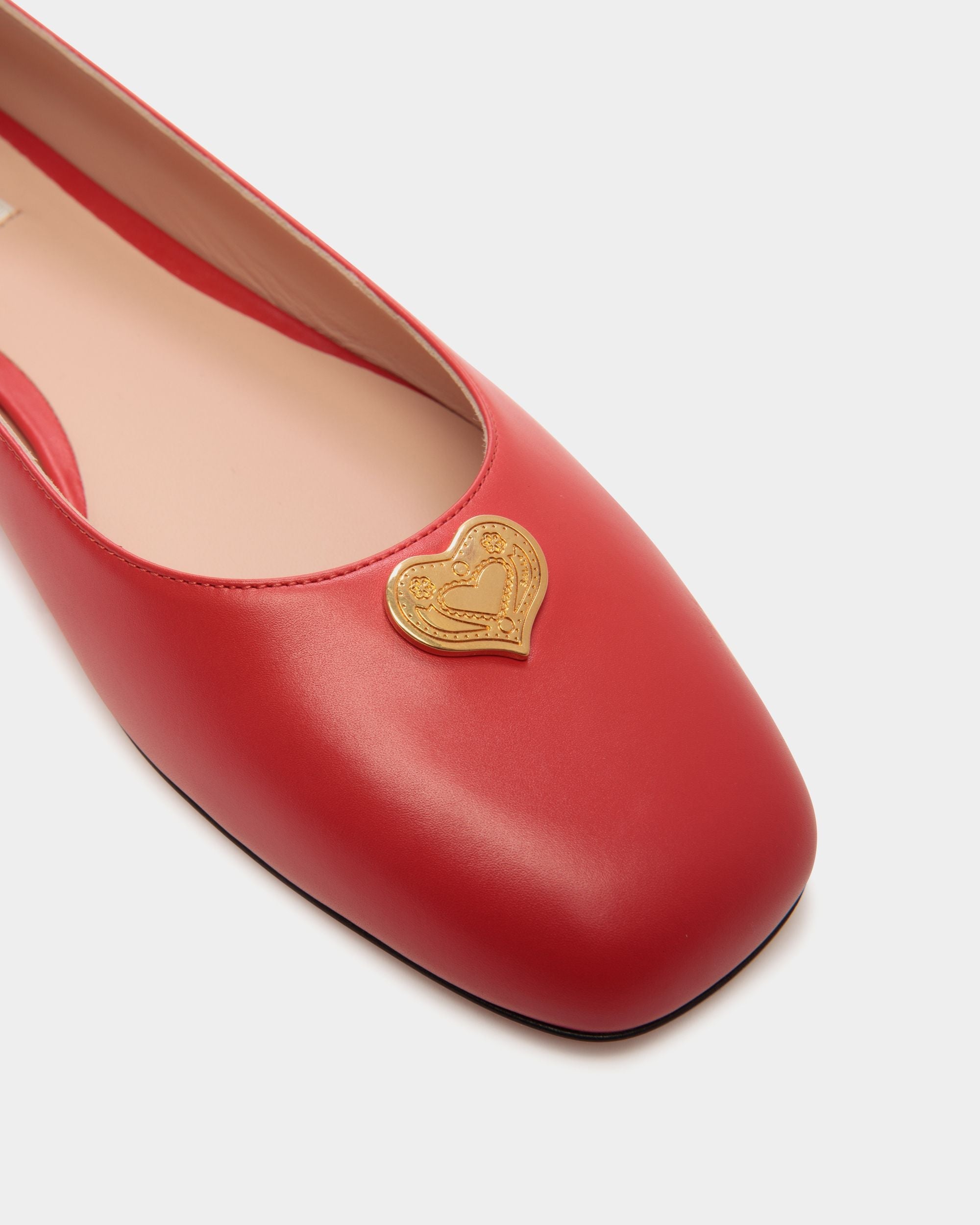 Women's Red Ballyrina Flat In Red Leather | Bally Global