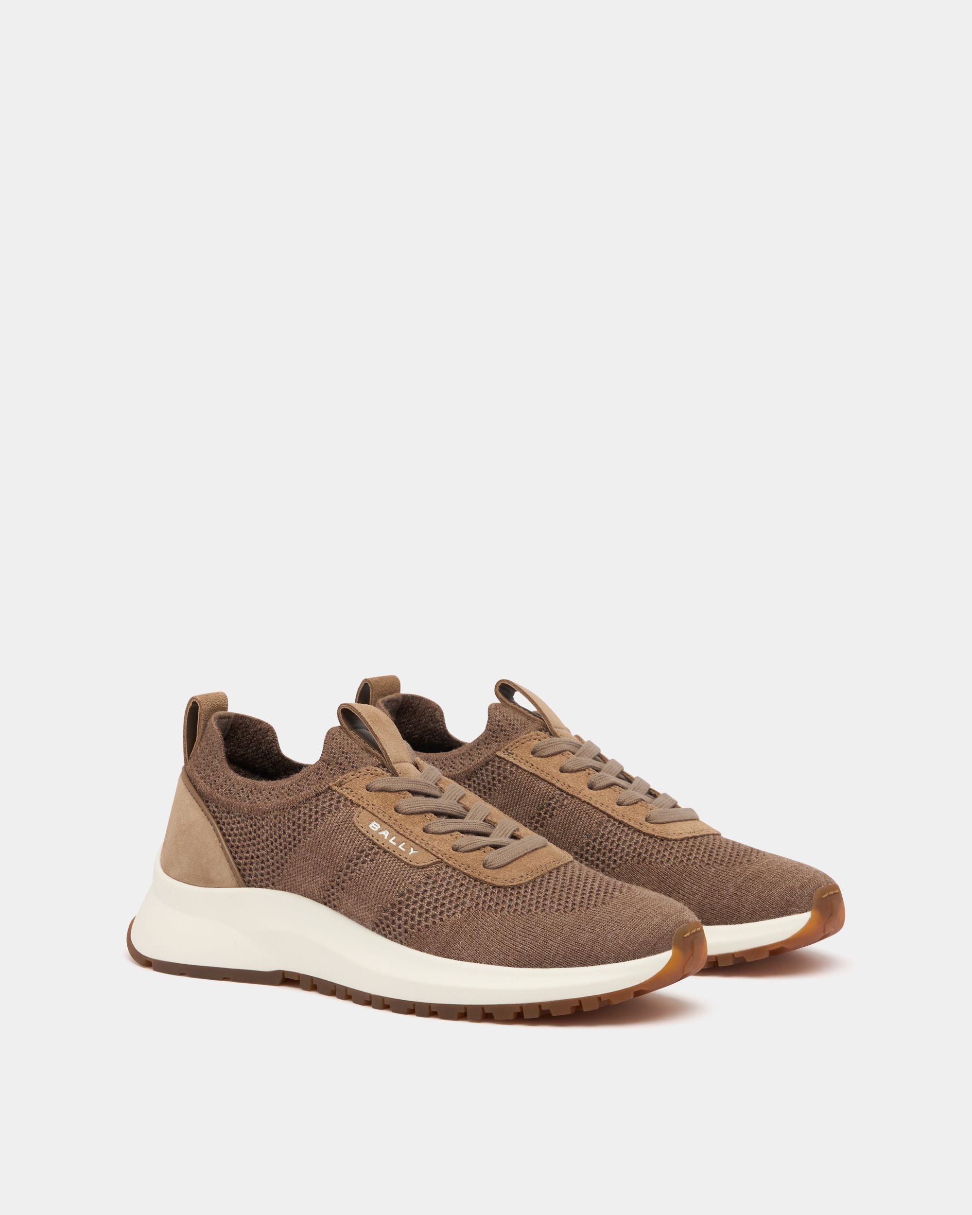 Women's Brown Outline Sneaker in Taupe Leather | Bally Global