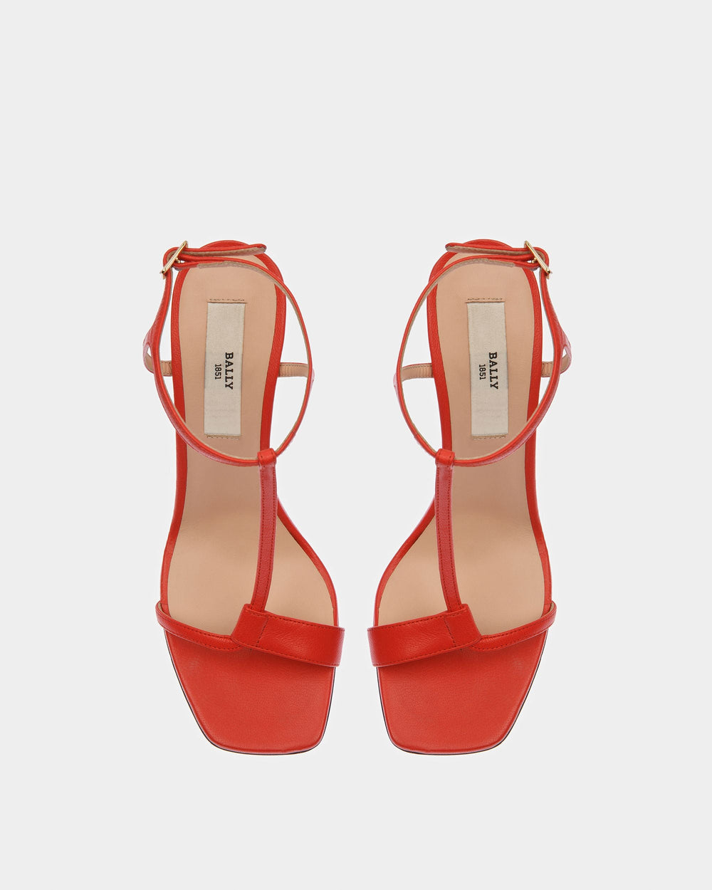 Women's Orange Natalia Leather Sandals In Orange | Bally Global